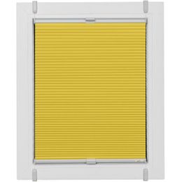 Plissee SUNLINES "Start-up Style Honeycomb", gelb (senf, wei&szlig;, wei&szlig;), B:61cm H:185cm, Obermaterial: 100% Polyester, Plissees, verspannt mit Simply-Fix Klemmtr&auml;ger, Wabenplissee, nach Ma&szlig;