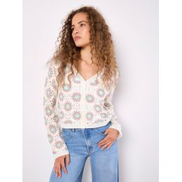 Cardigan Apricot "Strickjacke", Damen, Gr. M (38), beige (creme), Obermaterial: 100% Polyacryl PAN., gemustert, Strickjacken, mit tollem H&auml;keldesign