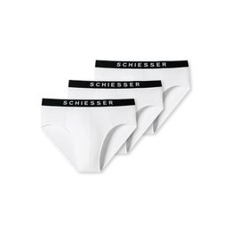 Rioslip Schiesser "95/5", Herren, Gr. 6L, wei&szlig; (100, wei&szlig;), Single Jersey, Obermaterial: 95% Baumwolle, 5% Elasthan, unifarben, k&ouml;rpernah, Unterhosen, mit sportlichem Webgummibund mit kontraststarken Schiesser-Logo