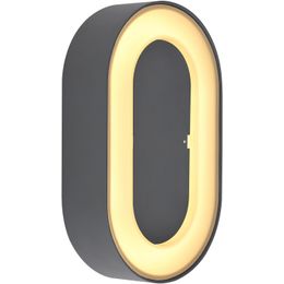 Globo LIGHTING LED Au&szlig;en-Wandleuchte "SURA", grau (anthrazit), 1 Stk., Leuchten, Au&szlig;enleuchte/anthrazit/Kunststoff opal/IP54/3000K