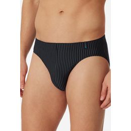 Minislip Schiesser "Long Life Soft", Herren, Gr. 6, schwarz (001, schwarz), Single Jersey, Obermaterial: 75% Modal, 15% Polyester, 10% Elasthan, k&ouml;rpernah, Unterhosen, gestreift, ohne Eingriff, optimales Feuchtigkeitsmanagement