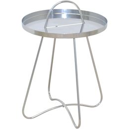 Beistelltisch, silber (silberfarben, silberfarben, silberfarben), B:40cm H:57cm T:40cm, HOFMANN LIVING AND MORE, Tische, Beistelltisch, Metallplatte