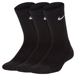 Funktionssocken Nike "Y NK EVRYDAY CUSH CREW 3PR-108", M&auml;dchen, Gr. S (128/134), schwarz, wei&szlig;, Obermaterial: 73% Baumwolle, 23% Nylon, 3% Elasthan, 1% Polyester, Socken, Junior-Socken