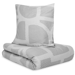 Bettw&auml;sche Bugatti "Satinbettw&auml;sche Bugatti", grau, B/L: 140cm x 200cm, 1 Stk., 1 Stk., Mako-Satin, B/L: 70cm x 90cm, 2 Stk., Mako-Satin, Obermaterial: 76% Baumwolle, 24% Polyester, Bettw&auml;sche, Bettw&auml;sche, mit abstraktem Muster