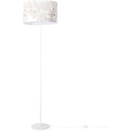 Paco Home Stehlampe "Kuba 126", wei&szlig;, 1, &Oslash; 38cm H: 144cm, Leuchten, Lampe Leselampe Kinderzimmer Deko Wohnzimmer B&uuml;ro Lampenschirm Palme, Stehlampe