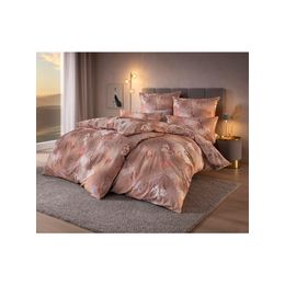 Bettw&auml;sche Estella Gr. 1, orange (papaya, terra, bedruckt), B/L: 135cm x 200cm, Mako-Satin, B/L: 80cm x 80cm, 3 Stk., Mako-Satin, 100% Baumwolle, Bettw&auml;sche, Bettw&auml;sche