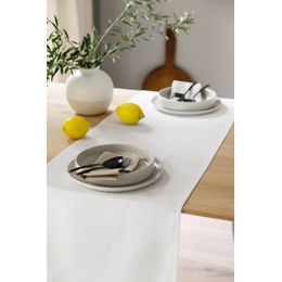 Sch&ouml;ner Wohnen Kollektion Tischl&auml;ufer "Base", wei&szlig; (creme), B:40cm L:40cm, Baumwolle, SCH&Ouml;NER WOHNEN-KOLLEKTION, Tischdecken, aus reiner, sanforisierter Baumwolle