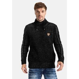 Cipo & Baxx Kapuzenpullover CIPO & BAXX, Herren, Gr. L, schwarz, Strick, Obermaterial: 100% Polyacryl, unifarben, regular fit, Pullover Kapuzenpullover