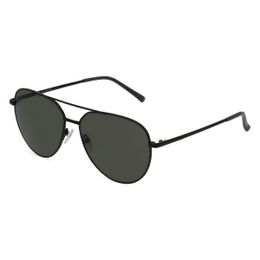 Fielmann BD 483 SUN CL EVERETT | Unisex-Sonnenbrille | Fassung: Vollrand, Pilot, Edelstahl, Schwarz Matt | Glasfarbe: Gr&uuml;n
