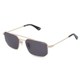 Police SPLU66 | Herren-Sonnenbrille | Fassung: Vollrand, Geometrisch, Edelstahl, Rosegold Gl&auml;nzend | Glasfarbe: Grau