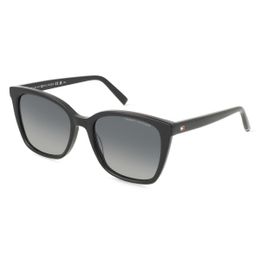 Tommy Hilfiger TH 2226/S | Damen-Sonnenbrille | Fassung: Vollrand, Eckig, Acetat, Schwarz | Glasfarbe: Grau