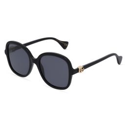 Gucci GG 1178S | Unisex-Sonnenbrille | Fassung: Vollrand, Quadratisch, Acetat, Schwarz Gl&auml;nzend | Glasfarbe: Grau