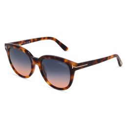 Tom Ford TF 0914 OLIVIA-02 | Damen-Sonnenbrille | Fassung: Vollrand, Quadratisch, Acetat, Havanna Gl&auml;nzend | Glasfarbe: Grau Verlaufend Mehrfarbig