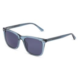 Calvin Klein CK21507S | Herren-Sonnenbrille | Fassung: Vollrand, Quadratisch, Kunststoff, Blau Transparent | Glasfarbe: Blaugrau