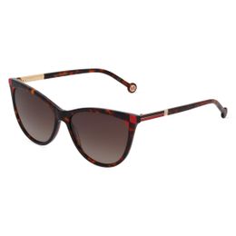 Carolina Herrera HER 0141/S | Damen-Sonnenbrille | Fassung: Vollrand, Butterfly, Acetat, Havanna Gl&auml;nzend | Glasfarbe: Braun Verlaufend