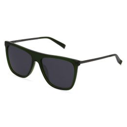 Fielmann MI 019 SUN FA | Herren-Sonnenbrille | Fassung: Vollrand, Quadratisch, Propionat, Gr&uuml;n Transparent | Glasfarbe: Grau