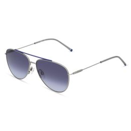 Zeiss ZS22107S | Unisex-Sonnenbrille | Fassung: Vollrand, Pilot, Metall, Silber Blau | Glasfarbe: Blau Verlaufend