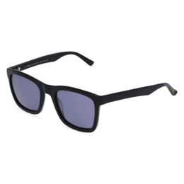 Fielmann BD 528 SUN CL ROBERT | Herren-Sonnenbrille | Fassung: Vollrand, Quadratisch, Acetat, Schwarz Gl&auml;nzend | Glasfarbe: Grau