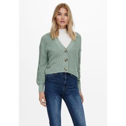 Strickjacke Only "ONLCAROL NICE L/S CARDIGAN KNT NOOS", Damen, Gr. S, gr&uuml;n (chinois gr&uuml;n), Strick, Obermaterial: 100% Polyacryl, unifarben, regular fit h&uuml;ftlang, V-Ausschnitt, Rippb&uuml;ndchen, Strickjacken Strickjacke, Kunstfaser, regular fit