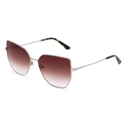 Calvin Klein CK21129S | Unisex-Sonnenbrille | Fassung: Vollrand, Butterfly, Metall, Gold | Glasfarbe: Braun