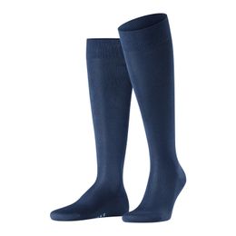 Kniestr&uuml;mpfe Falke "Tiago", Herren, Gr. 39-40, blau (royal blau), Baumwollmischung, unifarben, normal, Socken Kniestr&uuml;mpfe, mit leichtem Glanz, atmungsaktiv