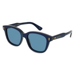 Gucci GG 1264 S | Unisex-Sonnenbrille | Fassung: Vollrand, Quadratisch, Acetat, Blau Gl&auml;nzend | Glasfarbe: Blau