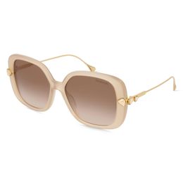 Swarovski 0SK6011 | Damen-Sonnenbrille | Fassung: Vollrand, Quadratisch, Acetat, Beige Transparent | Glasfarbe: Braun Verlaufend