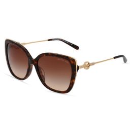 Michael Kors MK2161BU EAST HAMPTON | Damen-Sonnenbrille | Fassung: Vollrand, Butterfly, Acetat, Havanna Gl&auml;nzend | Glasfarbe: Braun Verlaufend