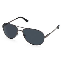 Fielmann BD 345 SUN TR | Herren-Sonnenbrille | Fassung: Vollrand, Pilot, Edelstahl, Gun Dunkel | Glasfarbe: Grau