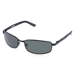 Fielmann MC 407 SUN FA | Herren-Sonnenbrille | Fassung: Vollrand, Quadratisch, Metall, Schwarz Matt | Glasfarbe: Grau