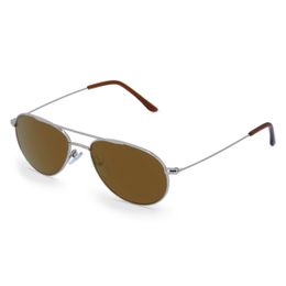 Fielmann BD 039 MOD SUN CL | Unisex-Sonnenbrille | Fassung: Vollrand, Pilot, Metall, Gold | Glasfarbe: Braun