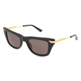 Bottega Veneta BV1369S | Damen-Sonnenbrille | Fassung: Vollrand, Quadratisch, Acetat, Schwarz | Glasfarbe: Grau