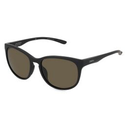 Smith LAKE SHASTA | Damen-Sonnenbrille | Fassung: Vollrand, Panto, Kunststoff, Schwarz Matt | Glasfarbe: Gr&uuml;n