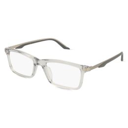 Puma PU0410O Brille Unisex | Fassung: Vollrand, Quadratisch, Grau Transparent