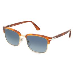 Persol 0PO3327S | Unisex-Sonnenbrille | Fassung: Vollrand, Quadratisch, Acetat, Orange Dunkel | Glasfarbe: Blau