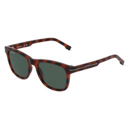 Lacoste L995S | Unisex-Sonnenbrille | Fassung: Vollrand, Quadratisch, Kunststoff, Havanna Gl&auml;nzend | Glasfarbe: Gr&uuml;n