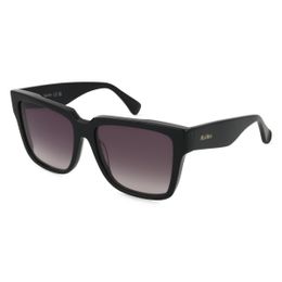 MaxMara Max Mara MM0078 | Unisex-Sonnenbrille | Fassung: Vollrand, Quadratisch, Acetat, Schwarz Gl&auml;nzend | Glasfarbe: Grau Verlaufend