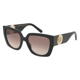 Marc Jacobs 687/S | Damen-Sonnenbrille | Fassung: Vollrand, Quadratisch, Acetat, Schwarz | Glasfarbe: Braun