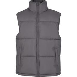 Steppweste Urban Classics "Urban Classics Basic Puffer Vest", Herren, Gr. M, cloudgrau, 100% Polyamid, Rundhals, Westen Steppweste