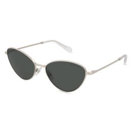 Swarovski 0SK7014 | Damen-Sonnenbrille | Fassung: Vollrand, Cat Eye, Metall, Silber | Glasfarbe: Grau