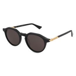 Bottega Veneta BV1260S | Unisex-Sonnenbrille | Fassung: Vollrand, Panto, Acetat, Schwarz Grau | Glasfarbe: Grau