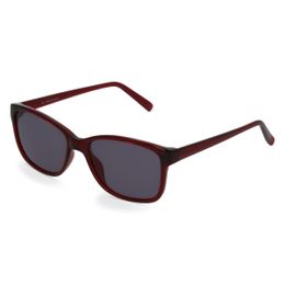 Fielmann INTER 2197 SUN FA | Damen-Sonnenbrille | Fassung: Vollrand, Quadratisch, Propionat, Burgunder Gl&auml;nzend | Glasfarbe: Grau