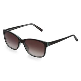 Fielmann INTER 2197 SUN FA | Damen-Sonnenbrille | Fassung: Vollrand, Quadratisch, Propionat, Schwarz Gr&uuml;n | Glasfarbe: Grau