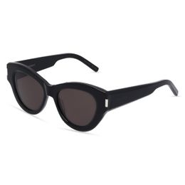 SAINT LAURENT SL 506 | Damen-Sonnenbrille | Fassung: Vollrand, Butterfly, Kunststoff, Schwarz Gl&auml;nzend | Glasfarbe: Grau