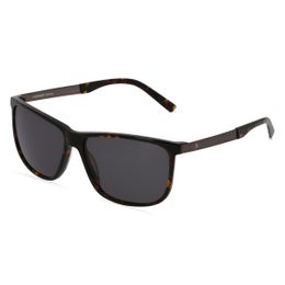 Rodenstock R 3314 | Herren-Sonnenbrille | Fassung: Vollrand, Quadratisch, Kunststoff, Havanna Dunkel | Glasfarbe: Grau