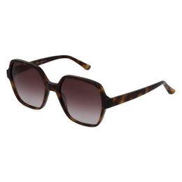 Fielmann LN 016 SUN FA | Damen-Sonnenbrille | Fassung: Vollrand, Quadratisch, Acetat, Havanna Gl&auml;nzend | Glasfarbe: Braun Verlaufend