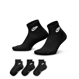 Sportsocken Nike "U NK ED ELVD ANK 3P FUTRA -144", Damen, Gr. L (42/45), multi, color1, Obermaterial: 69% Baumwolle, 29% Polyester, 2% Elasthan, Socken Sportsocken, f&uuml;r Erwachsene, Everyday Essential Socken, leichte, vielseitige Socken
