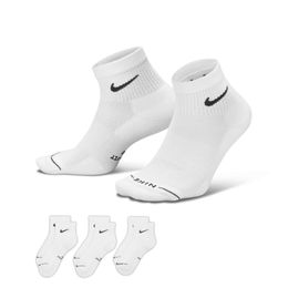 Sportsocken Nike "U NK ED ELVD ANK 3P - 144", Damen, Gr. XL (46/50), wei&szlig; (multi, color), Obermaterial: 69% Baumwolle, 29% Polyester, 2% Elasthan, Socken Sportsocken, f&uuml;r Erwachsene, sportlicher Stil, sportliches Design