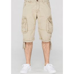 Cargobermudas Alpha Industries "Jet Short", Herren, Gr. 30, N-Gr, wei&szlig; (bone wei&szlig;), Web, Obermaterial: 100% Baumwolle, unifarben, normal knieumspielend, Hosen