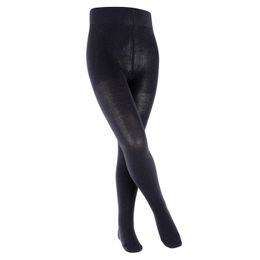Strickstrumpfhose Falke "Family", M&auml;dchen, Gr. 170/176, blau (schwarzmarine), Obermaterial: 94% Baumwolle, 4% Polyamid, 2% Elasthan, unifarben, elastisch, Strumpfhosen, atmungsaktiv, blickdicht, uni